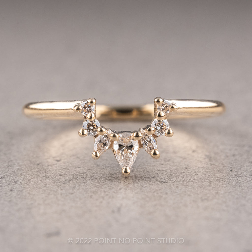 Sasha Wedding Ring, 7 Diamond, Round Band, Point No Point Studio