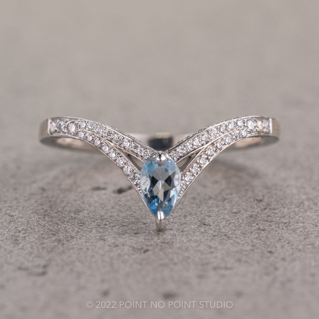 Diamond V Wedding Band – Point No Point Studio