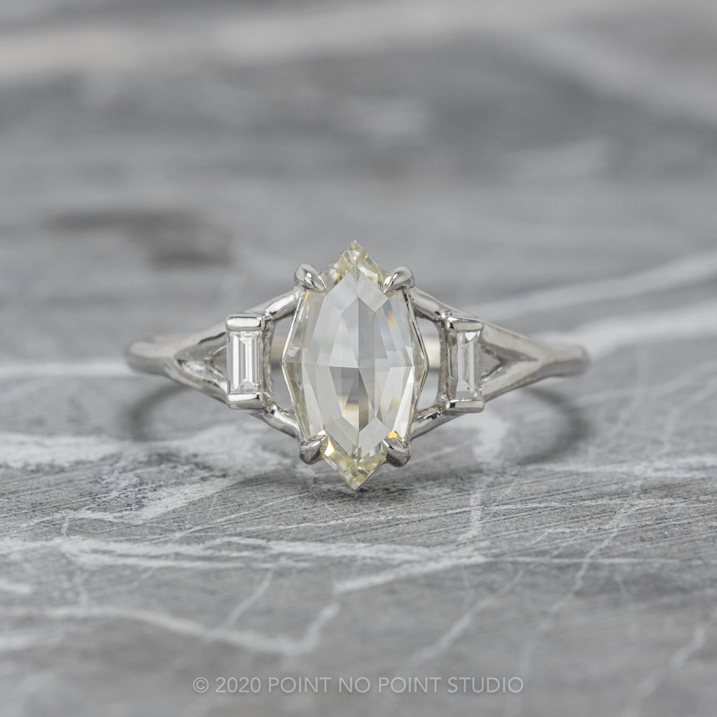 Custom Split Shank Baguette Zoe Engagement Ring – Point No Point Studio
