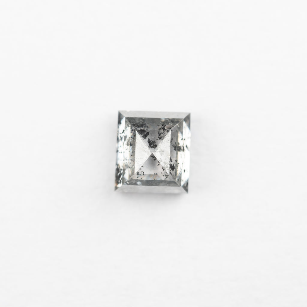 1.17 Carat Salt and Pepper Princess Cut Diamond, Point No Point Studio