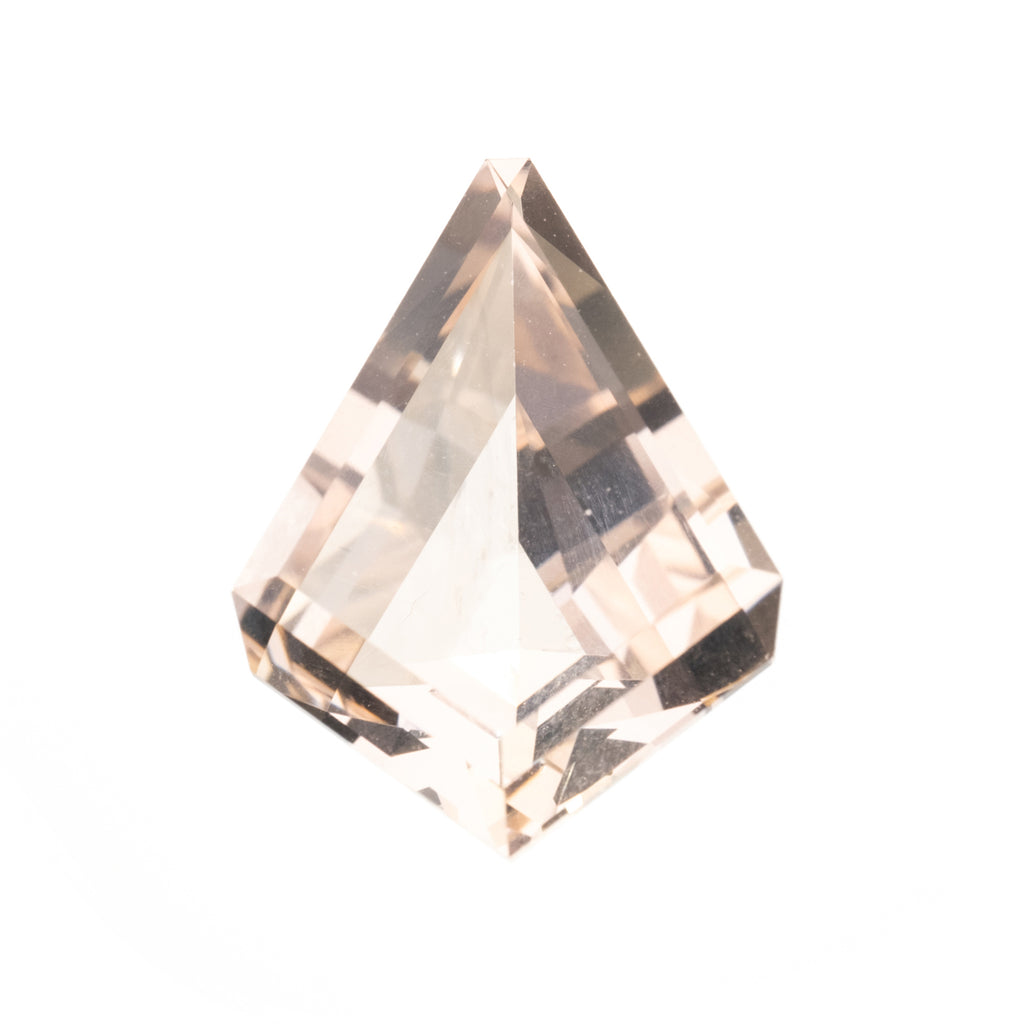 2.09 Carat Light Peach Brilliant Cut Kite Morganite – Point No Point Studio
