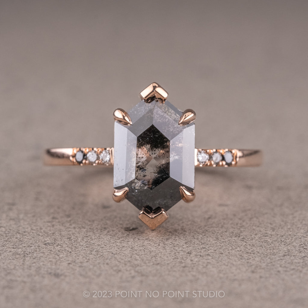 Black Diamond Engagement Ring, Point No Point Studio