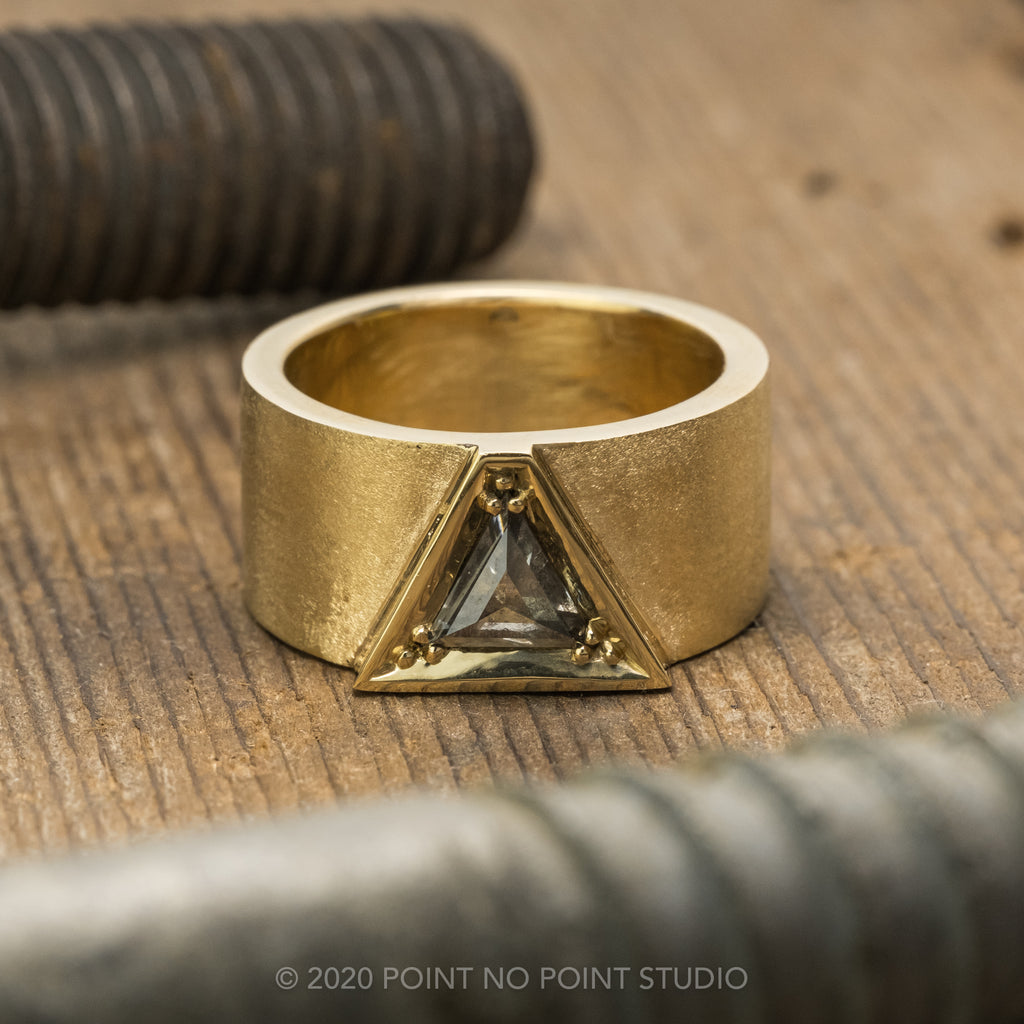 Triangle Diamond Mens Wedding Band – Point No Point Studio